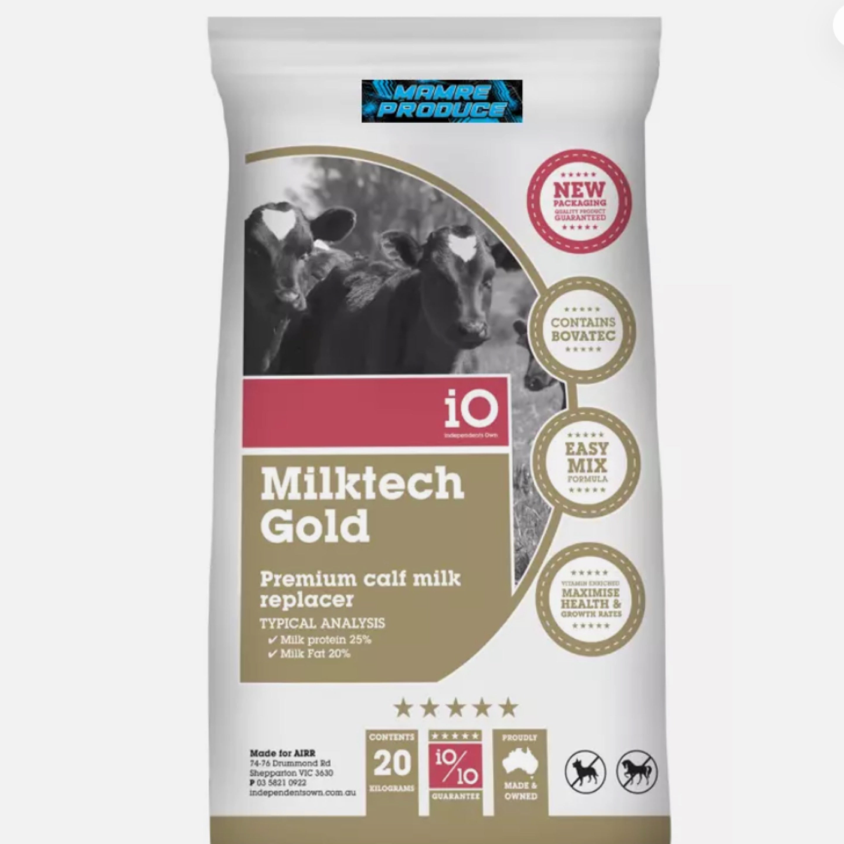 iO Milktech Gold Calf Milk Replacer 20kg | Canberra Stockfeeds & Pets